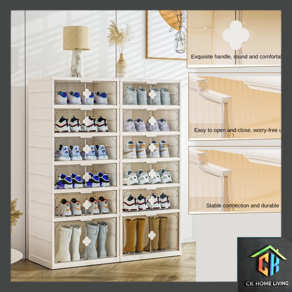 【Ready Stock】Stackable Shelf Rack Transparent Display Open Case Front ...