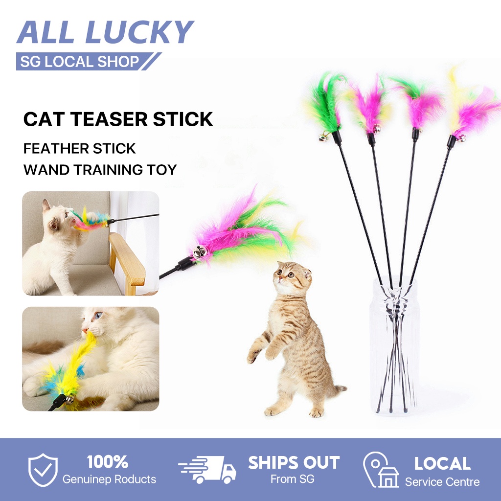SG Cat teaser stick 60CM Funny Pet Cat Kitten Teaser Bell Simulated ...