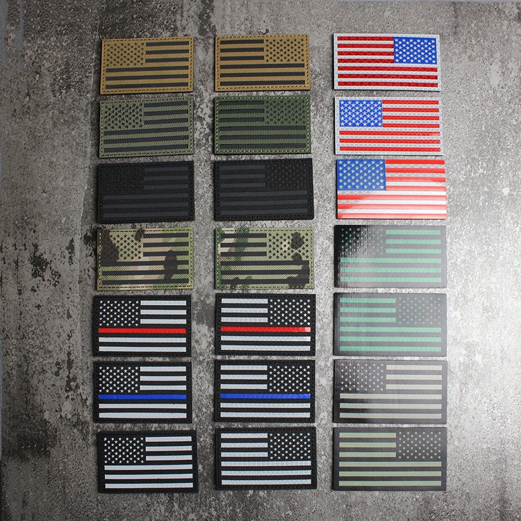 Tactical Helmet Sticker American Flag Velcro Patch IR Reflective ...