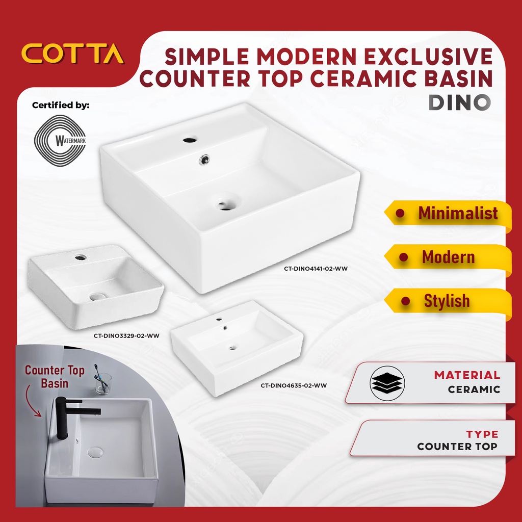 COTTA Dino Bathroom Sink Ceramic Bathroom Basin Toilet Sink Cabinet ...