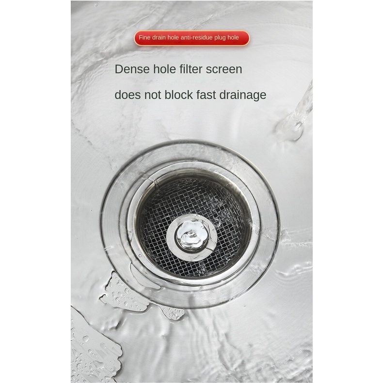 Kitchen Sink Strainer Mesh Metal Rotatable Handle & Rubber Stopper ...