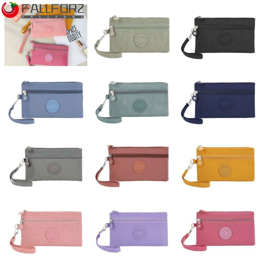 AFALLFOR Double Layer Wallet, Nylon With Lanyard Zipper Coin Purse ...
