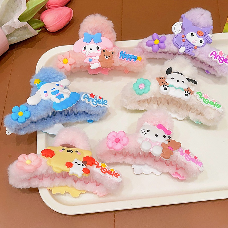 Sanrio Cute Furry Temperament Autumn and Winter Hairpin Pochacco ...
