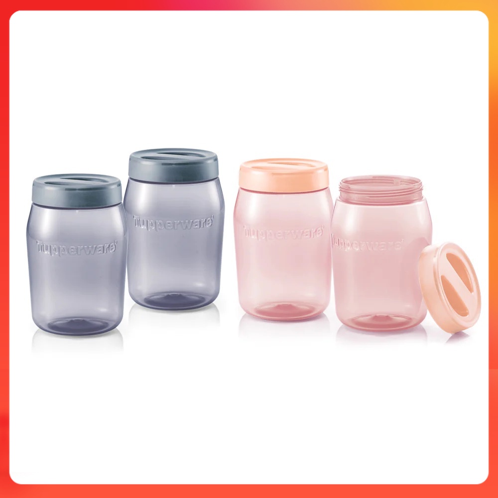 Tupperware 1.5L Universal Jar Light Peach Rose Gold Pink Grey Gray ...
