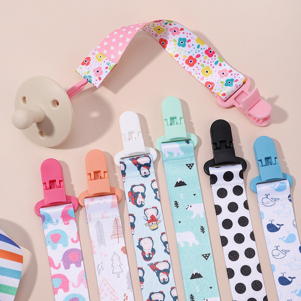 1 Pcs Fixed Button Baby Cartoon Pacifier Clips Chains Ribbon Soother ...