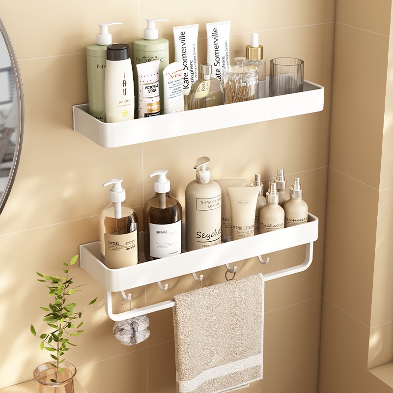 Bathroom Shelf Aluminum White Bathroom Shampoo Holder Wall Mounted ...