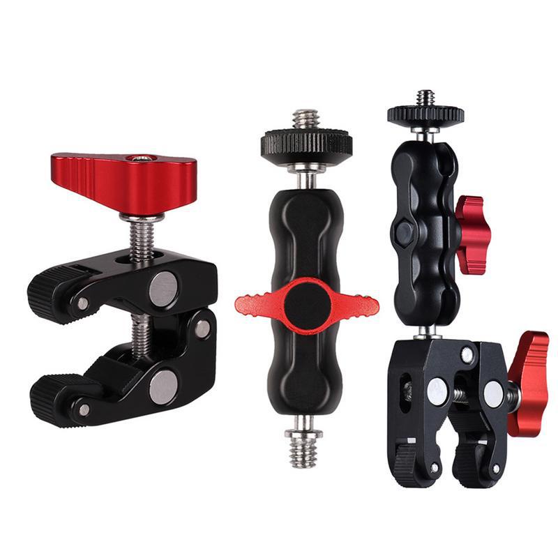 Metal Super Clamp with Double Ball Head Magic Arm Clamp 14'' 38'' Hole ...