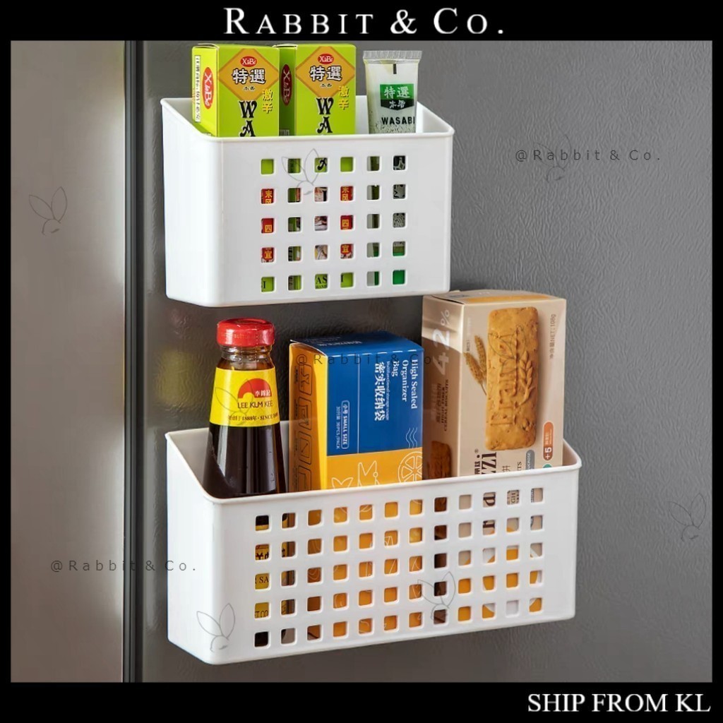 R&C Magnetic Plastic Storage Box Fridge Storage Boxes Magnet Plastic ...