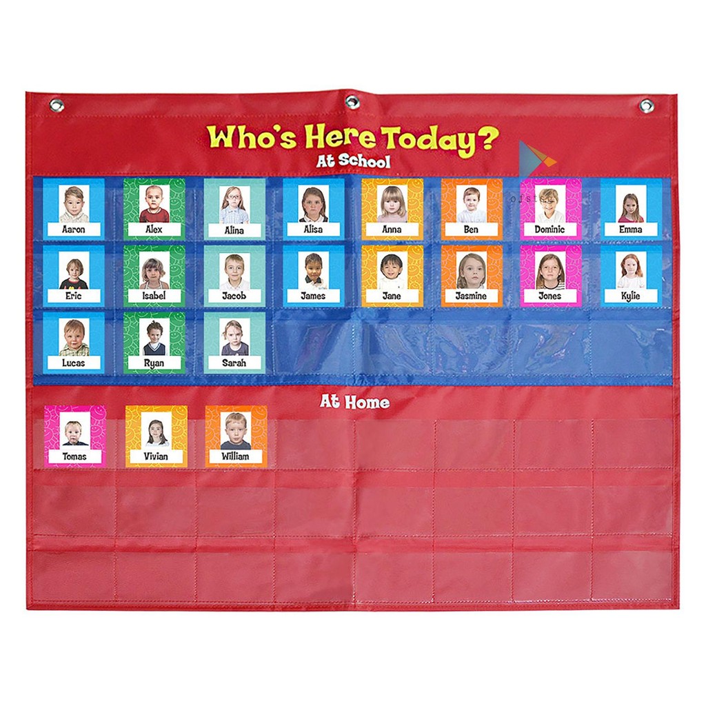 School Classroom Attendance Pocket Chart with 72 Color Cards Teacher ...
