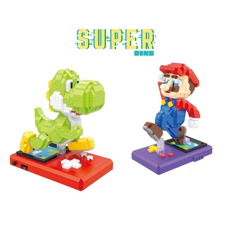 Mini Blocks Cute Super Mario Nanoblock Yoshi Building Toys Cartoon Kids ...
