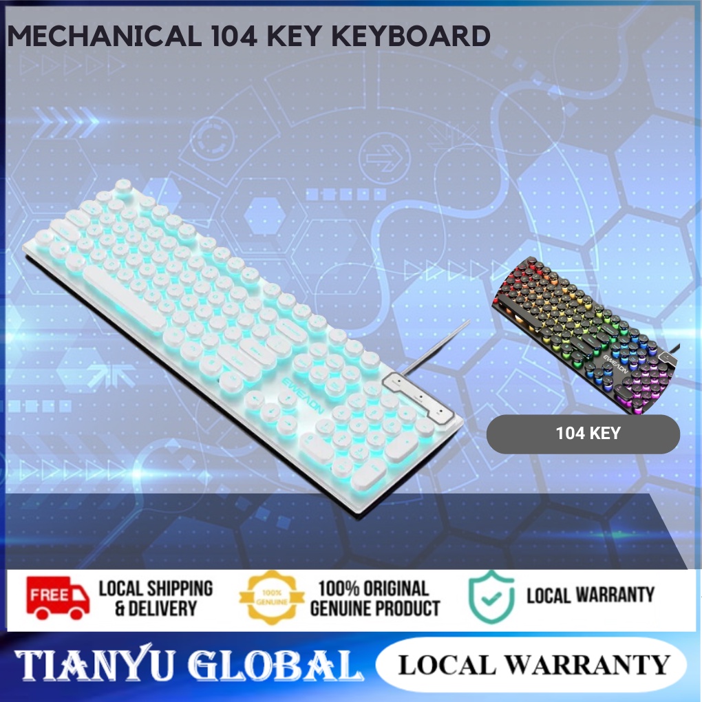 Mechanical Gaming Keyboards RGB LED Backlit USB Wired Backlit Blue ...