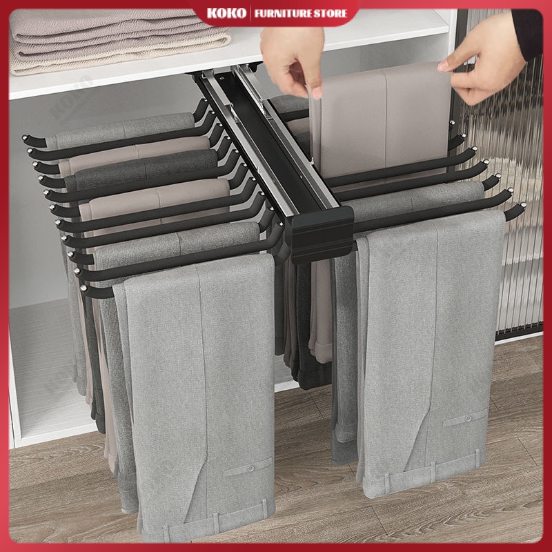 Built-in Pull-Out Trouser RackWardrobe Telescopic Sliding Trouser ...