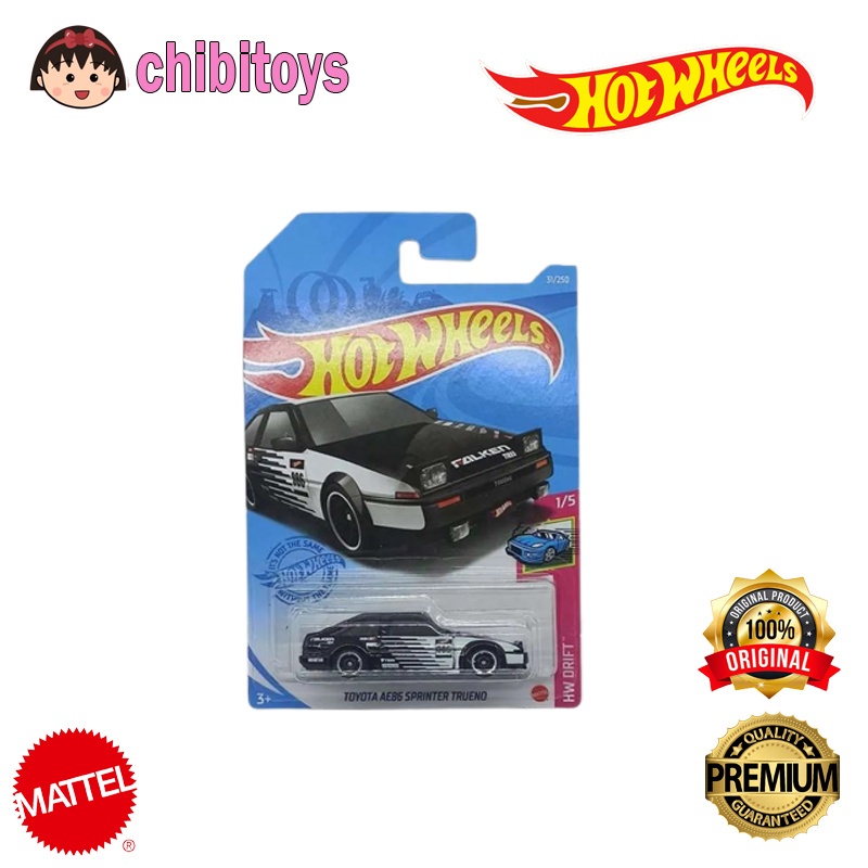 HOTWHEELS INITIAL D TOYOTA AE86 SPRINTER TRUENO BLACK - APEX JDM FALKEN ...