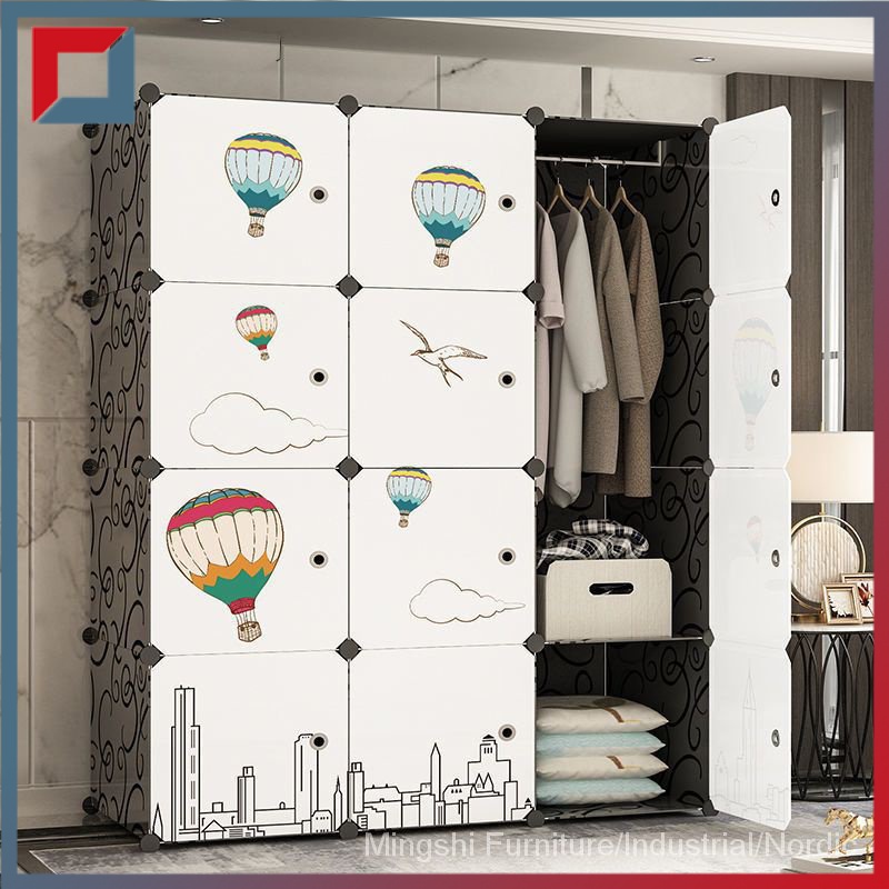 Wardrobe household bedroom furniture simple assembly single person ...