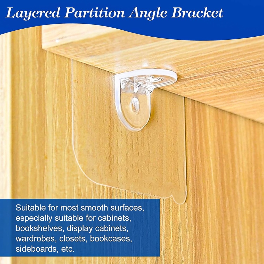 Adhesive Support Shelf Bracket Non-Perforated Wardrobe Partition Layer ...