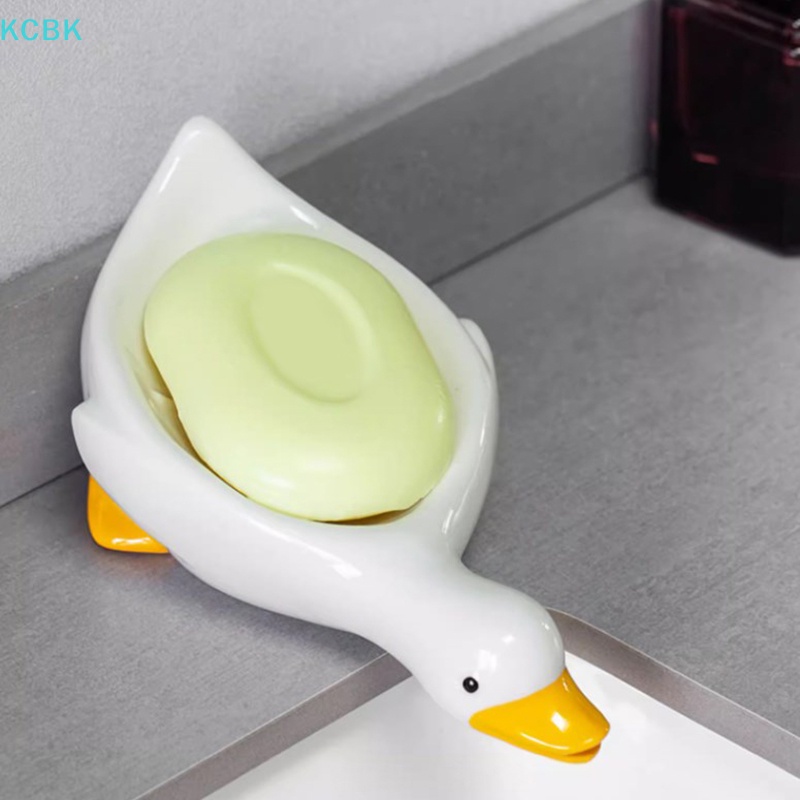 【KC】 Yellow Duck Shape Soap Box Cartoon Soap Dish Drainable Soap Holder ...