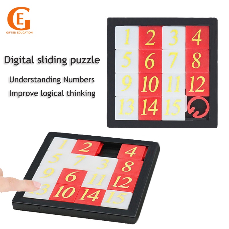 Children Sliding Number Puzzle Jigsaw Huarong Road Slide Toy Logical ...
