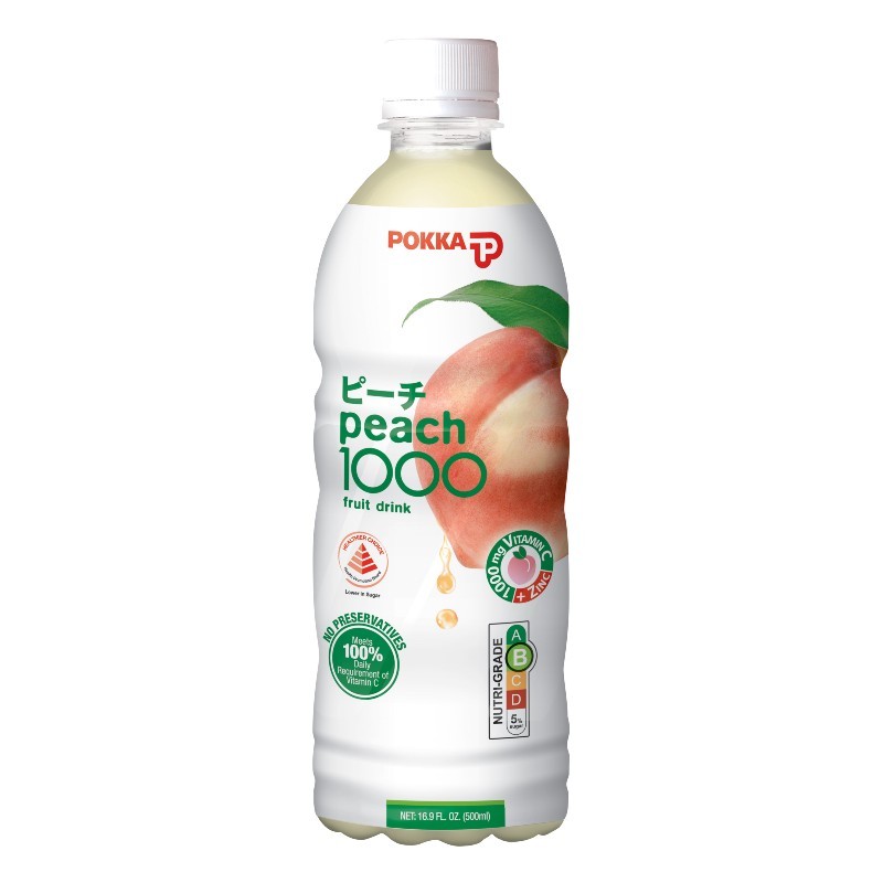 Pokka Peach 1000 Fruit Drink Bot 500Ml | Shopee Singapore
