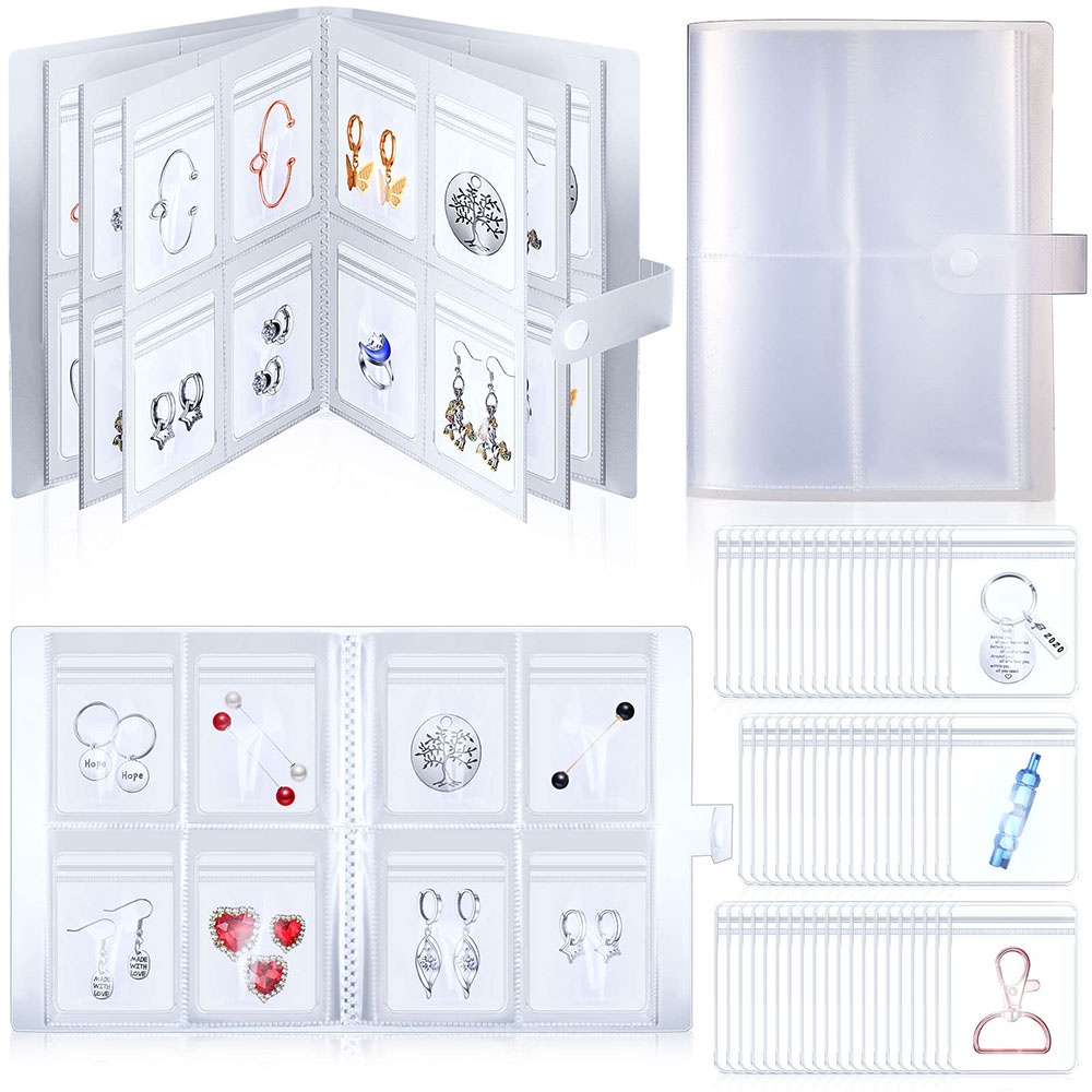 Transparent Jewelry Organizer Book Travel Jewelry Storage Book Portable ...