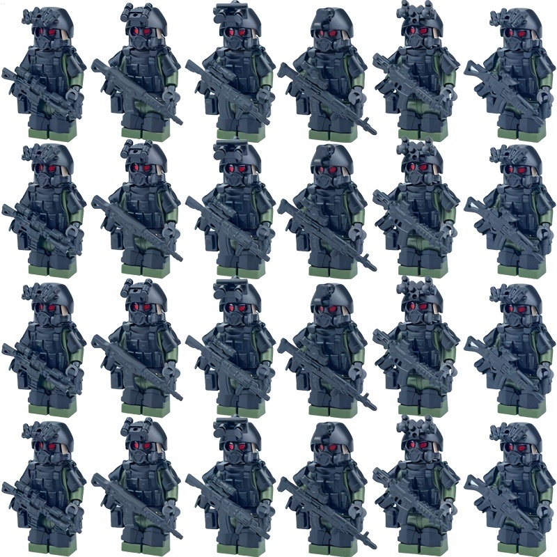 Occasional Boys Assembling Riot-Proof Special Forces Compatible Lego ...