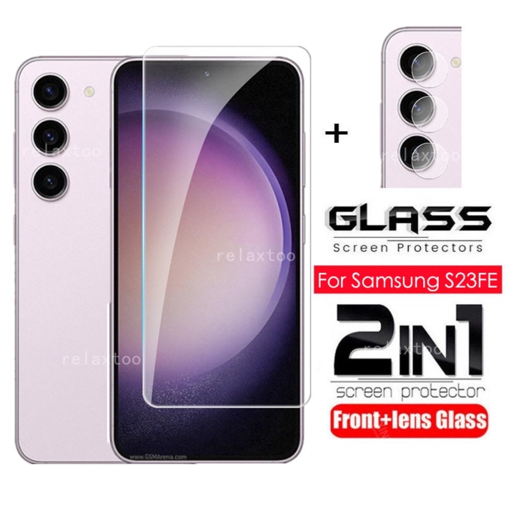 2in1 9H Full Cover Screen Tempered Glass For Samsung Galaxy S23 FE ...