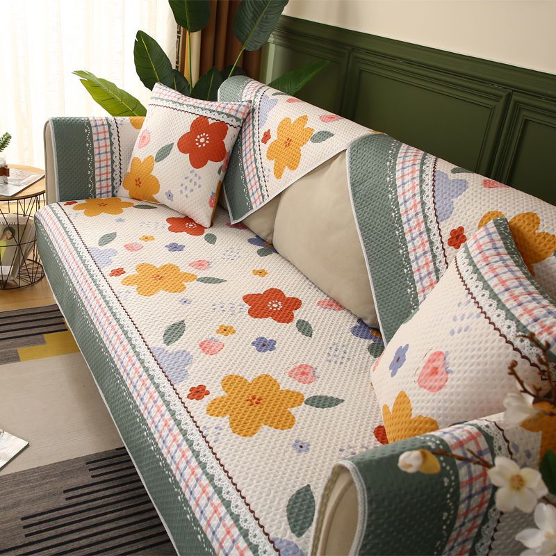 Fabric Sofa Cushion Non-Slip Sofa Cover Cute Pattern Sofa Mat for 1/2/3 ...