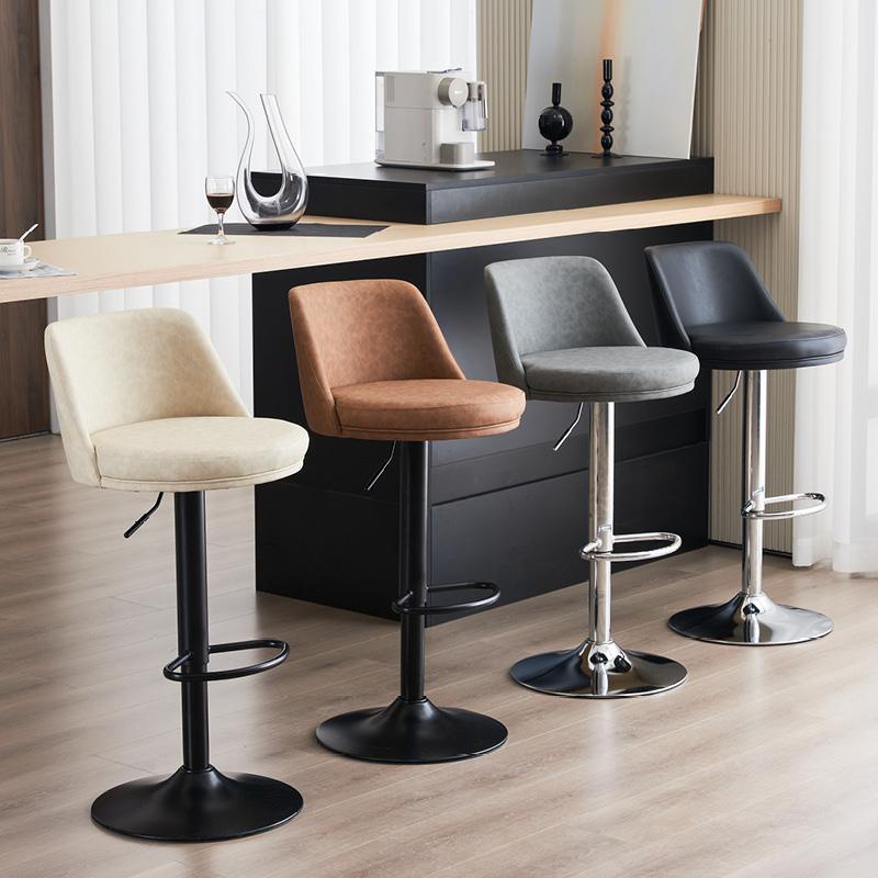 High-End Leather Rotatable Bar Chair Household Lift Chair Front Desk ...
