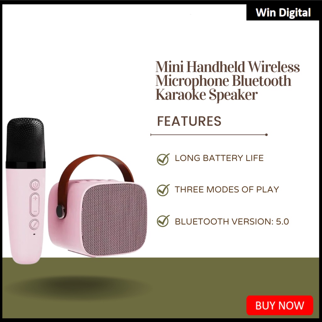 Mini Handheld Wireless Microphone Bluetooth Karaoke Speaker Woofer ...