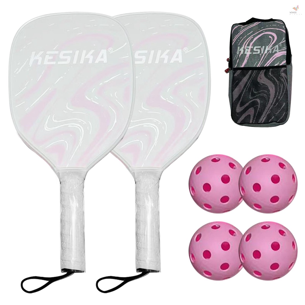 KESIKA Pickleball of 2 and Rackets Sports Paddle Set with Pickle-Ball ...