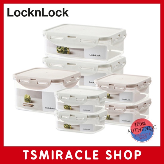 Lock＆Lock antibacterial stackable Tritan airtight Square containers 7P ...