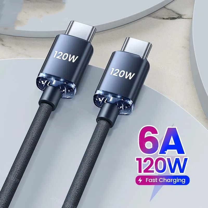 Elough 6A 120W Type C to Type C Cable Super Fast Charger PD Cable For ...