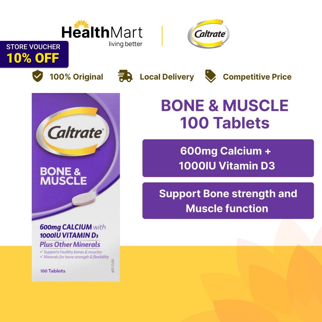 [SG] Caltrate Bone and Muscle (600mg Calcium + 1000Iu Vitamin D3) 100 ...