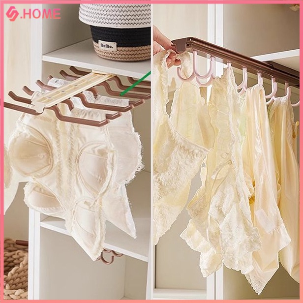 Pant rack with retractable slide rail and pull-out style wardrobe with ...