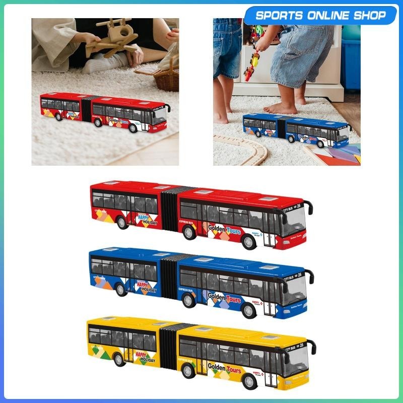 [Beauty] Retractable Long Bus Model, Two-Section Articulated Bus Toy ...