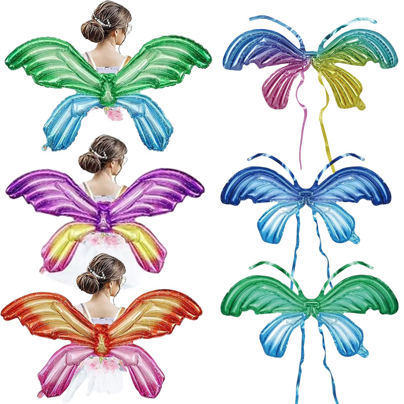 Cartoon Gradient Butterfly Wing Balloons Inflatable Foil Balloons Large ...