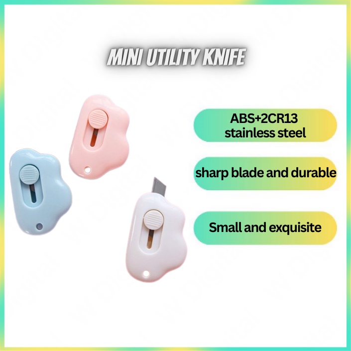 Kawaii Solid Color Mini Portable Utility Knife Paper Cutter Cutting ...