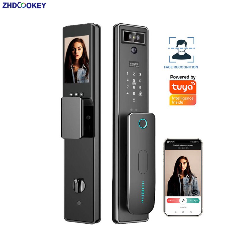 3D Face Digital lock Recognition Smart Door Lock with Camera ...
