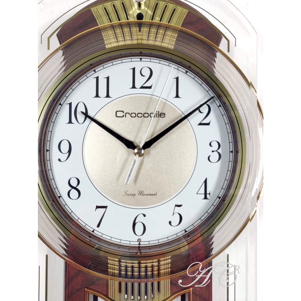 CROCODILE Melody Pendulum Striking Analogue Wall Clock (Jam Dinding ...