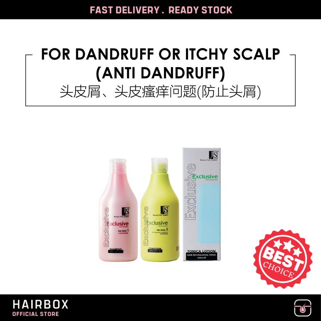 JS Exclusive Anti Dandruff Set - For Dandruff or Itchy Scalp (Shampoo ...