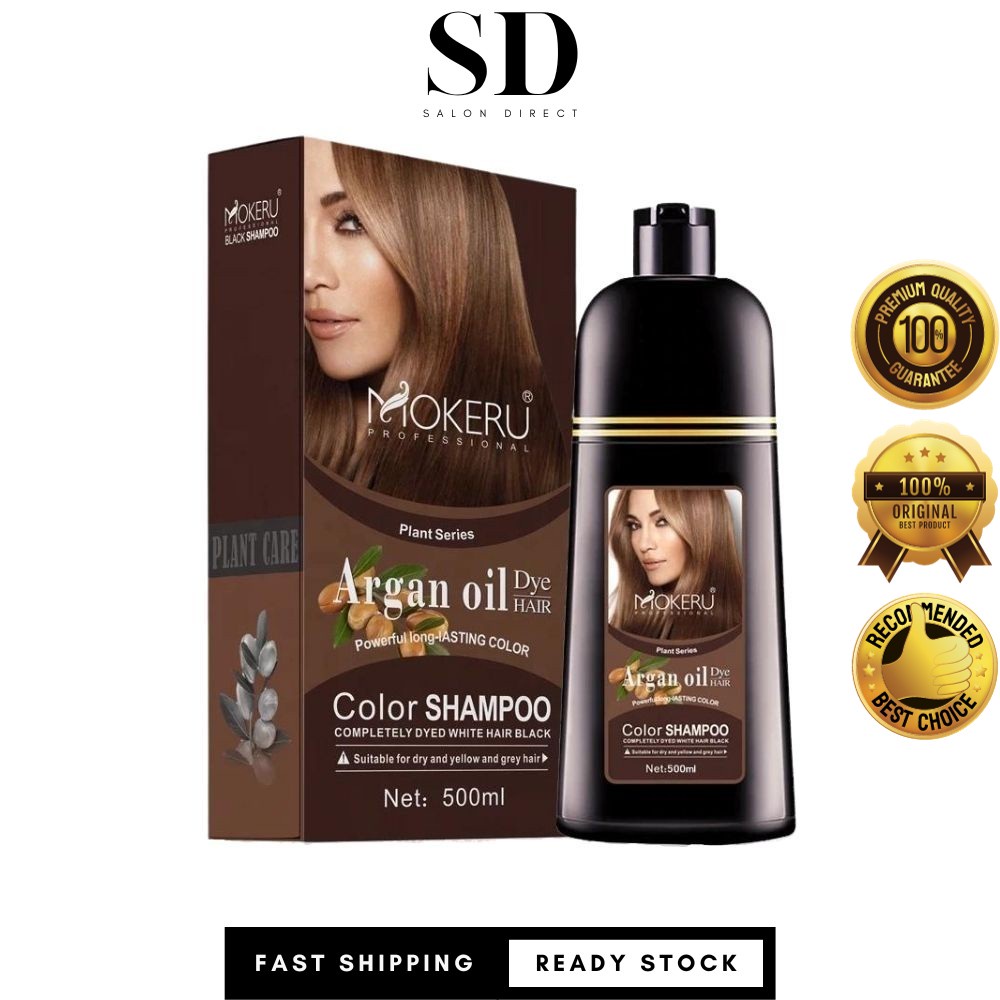 MOKERU Argan Oil Hair Dye Colour Shampoo - 500ML (SD) | Shopee Singapore
