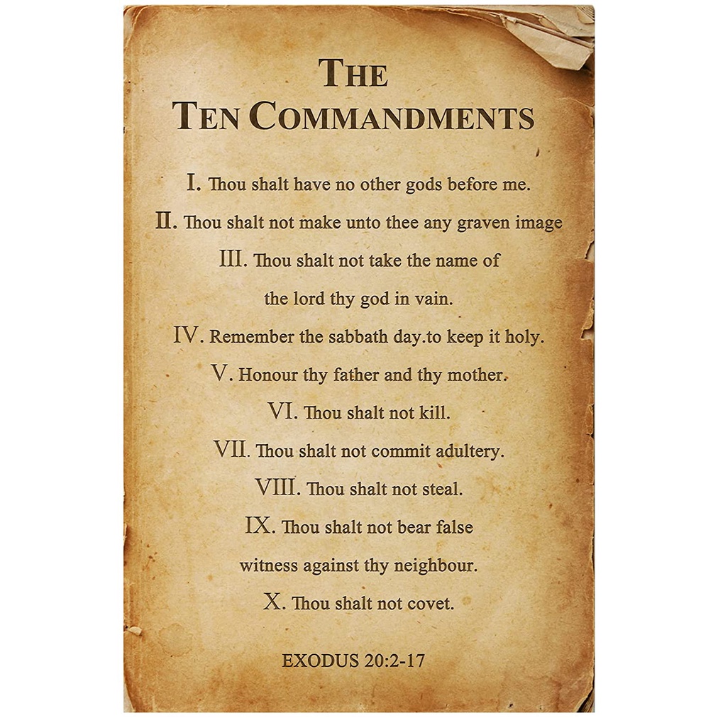 The 10 Commandments Wall Art Bible Verses Inspirational Quotes Wall Art ...