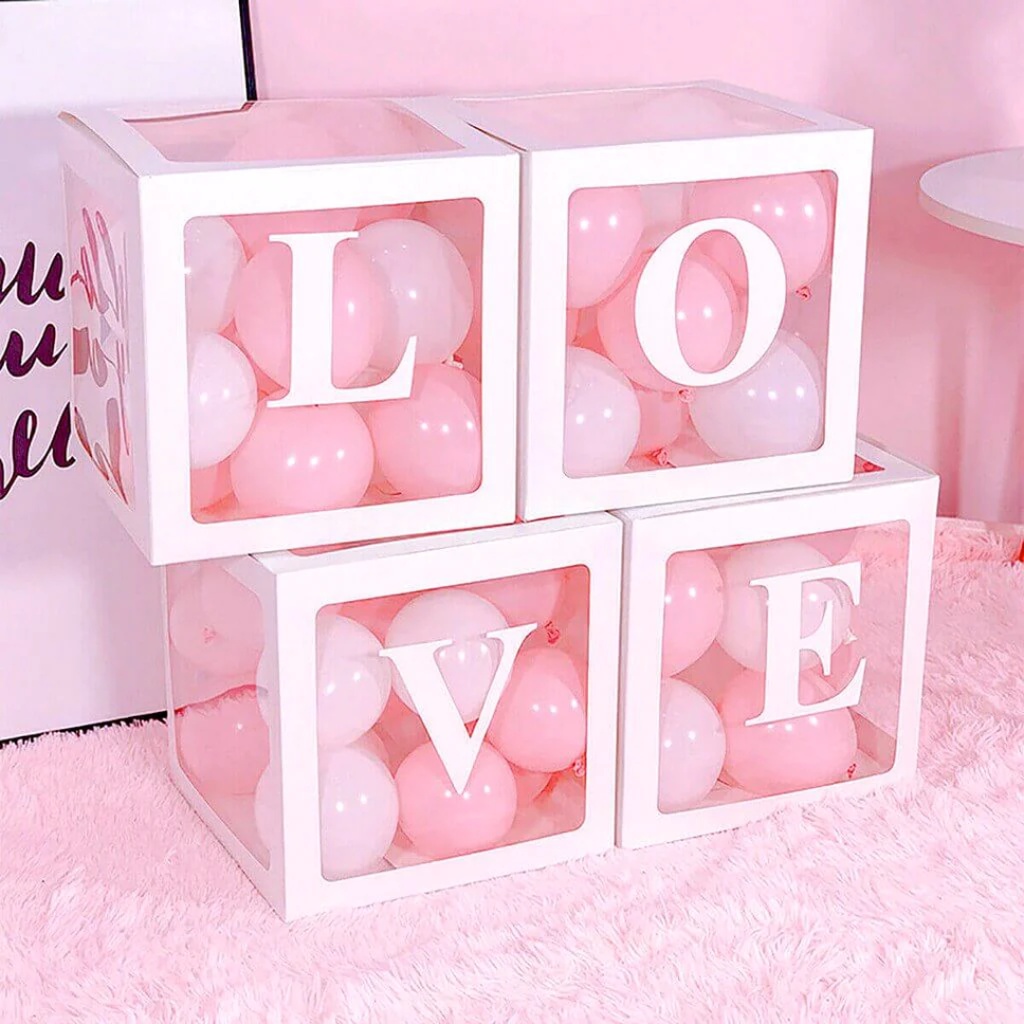 [SG Seller] Alphabet Balloon Box 30cm Letter Box BABY LOVE Baby Shower ...