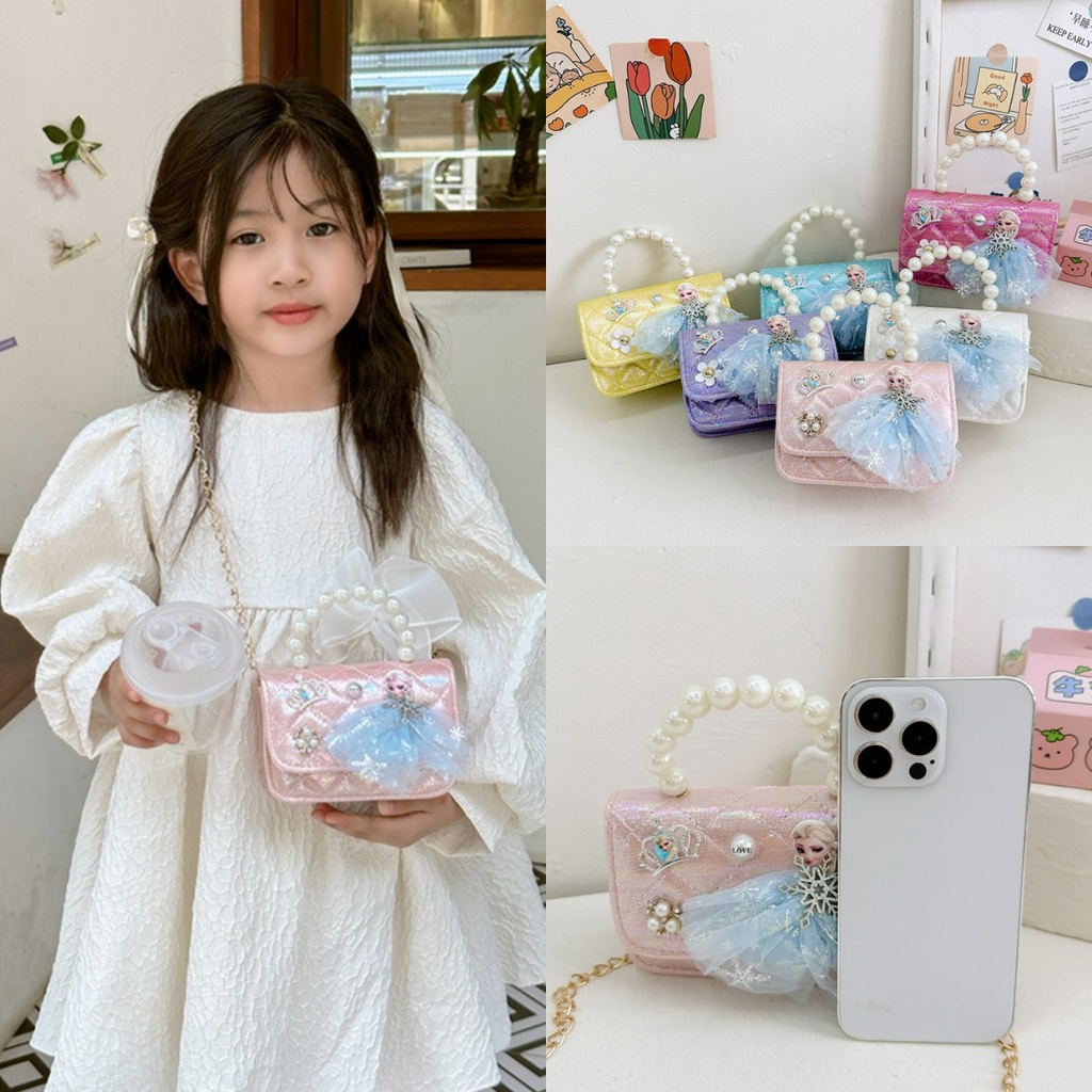 Kids Frozen Princess Elsa sling bag cartoon handbag for girls Korean ...