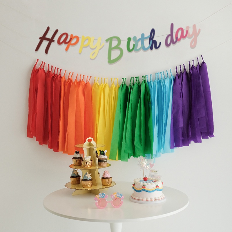 Colorful Conjoined Happy Birthday Letter Flag Pulling Baby's First Year ...