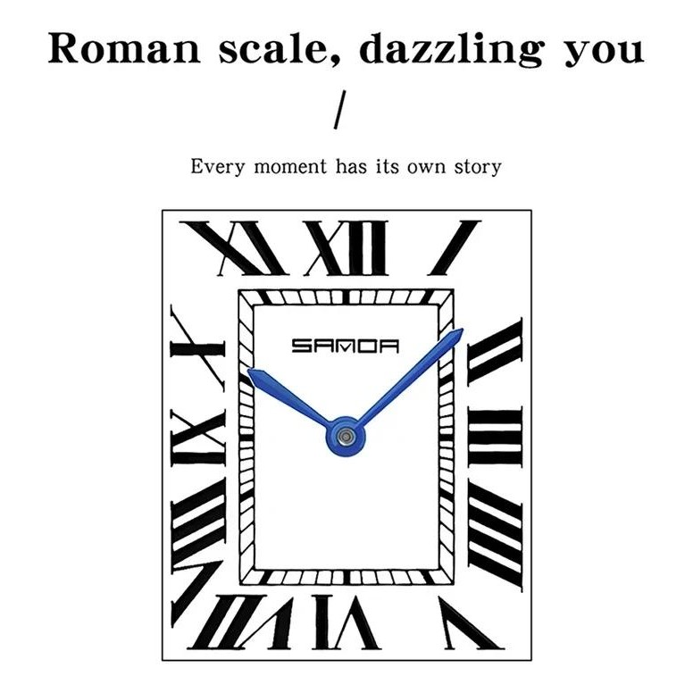 SANDA 9031/1108 Luxury Couple Watch Resistant Leather Strap Square Dial ...
