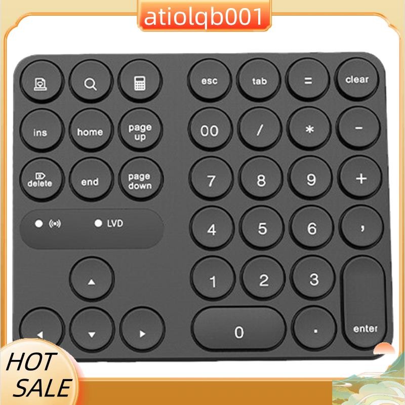 Rechargeable Double Bluetooth Number Pad Wireless Numeric Keypad 35-Keys External Numpad ...