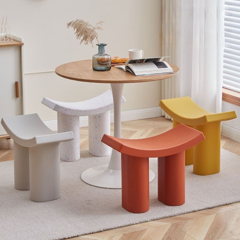 Nordic Long Curved Shoe Bench Small Stool At The Door Of The Home Low ...