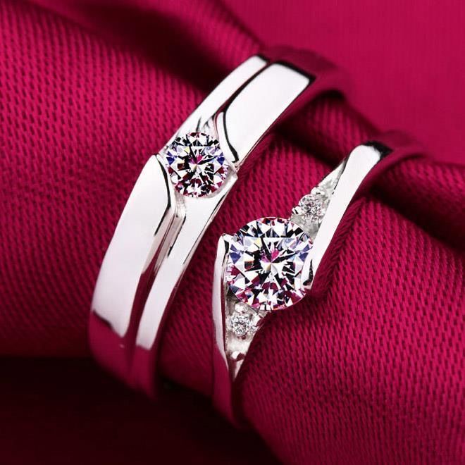 Moissanite Diamond Couple rings Marriage pt950 Platinum Male Female ...