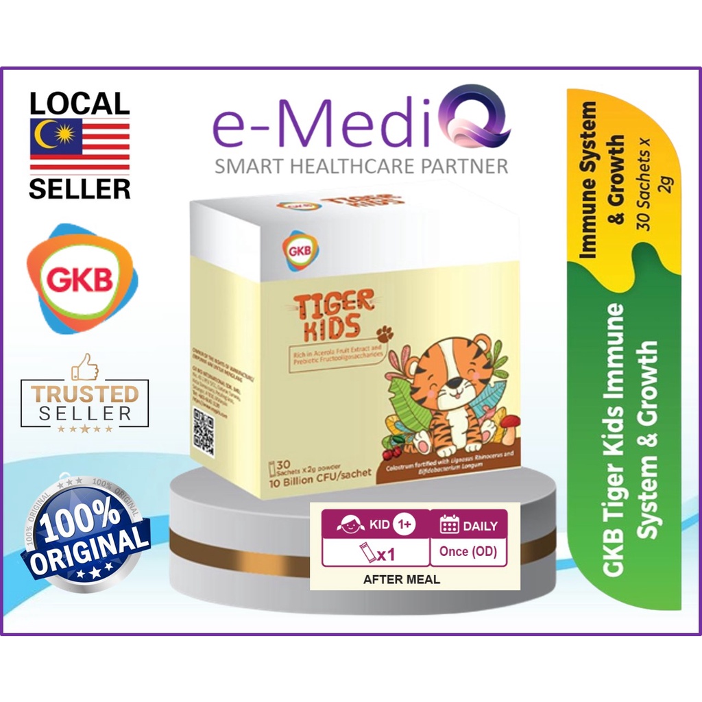 GKB Tiger Kids Probiotic Immune System & Growth Respiratory 2g x 30s ...