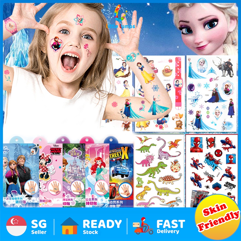Disney Kids Tattoo Stickers, 4pcs Temporary Cartoon Body Stickers ...
